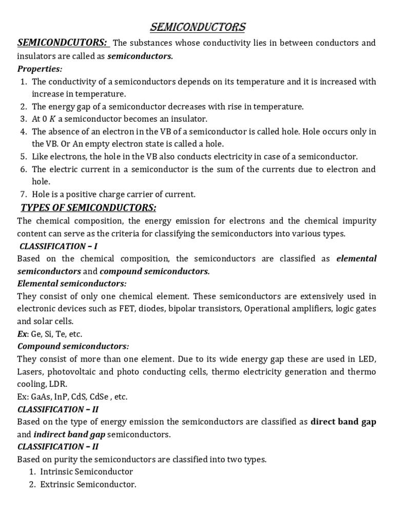 Semicondcutors and Devices 24-26 | PDF | Semiconductors | Band Gap