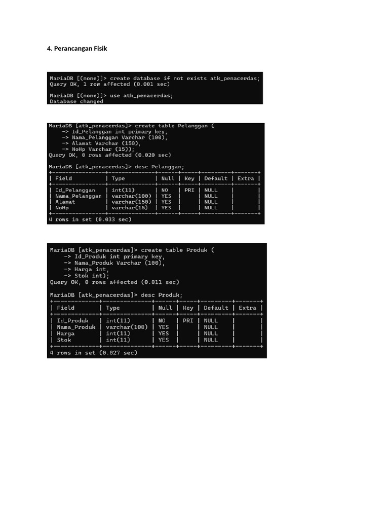 Perancangan Fisik Database Toko ATK | PDF