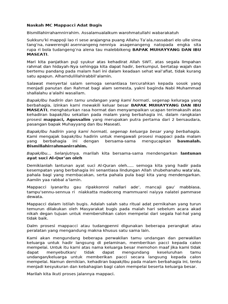 Naskah MC Mappacci | PDF