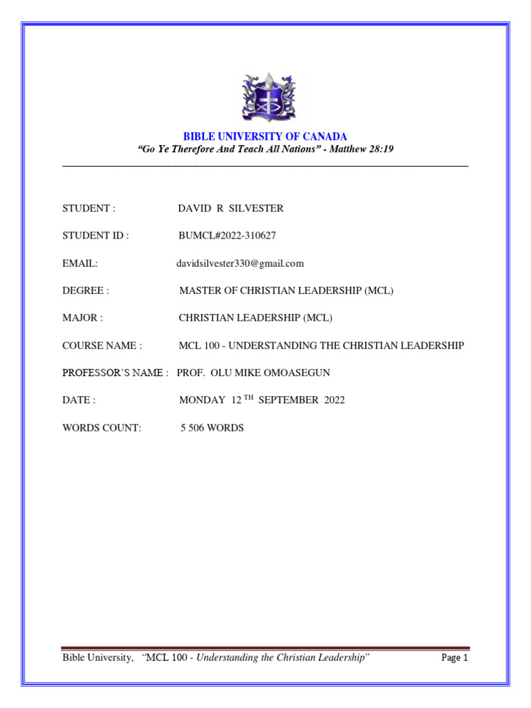 Understanding Christian Leadership Principles | PDF | Jesus | Disciple ...