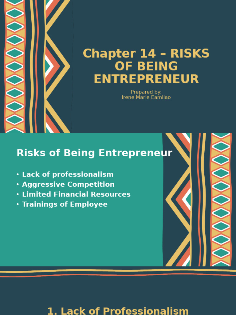 Chapter 14 RISKS OF BEING ENTREPRENEUR | PDF