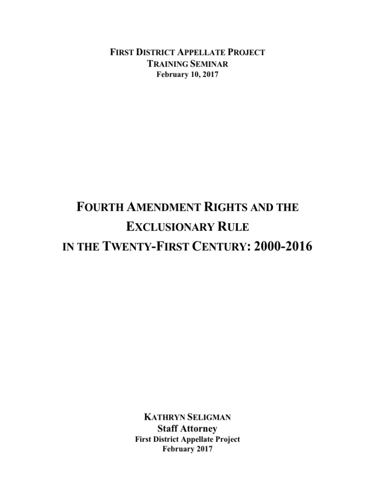 Fourth Amendment Rights Seminar 2017 | PDF | Fourth Amendment To The ...