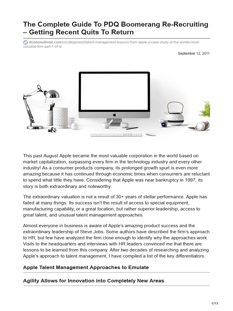 Talent Management at Apple | PDF | Apple Inc. | Employee Retention
