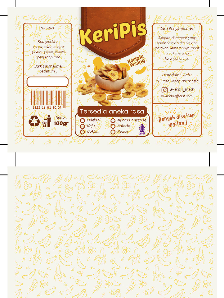 Cokelat krem klasik simpel kemasan produk makanan keripik kentang label ...