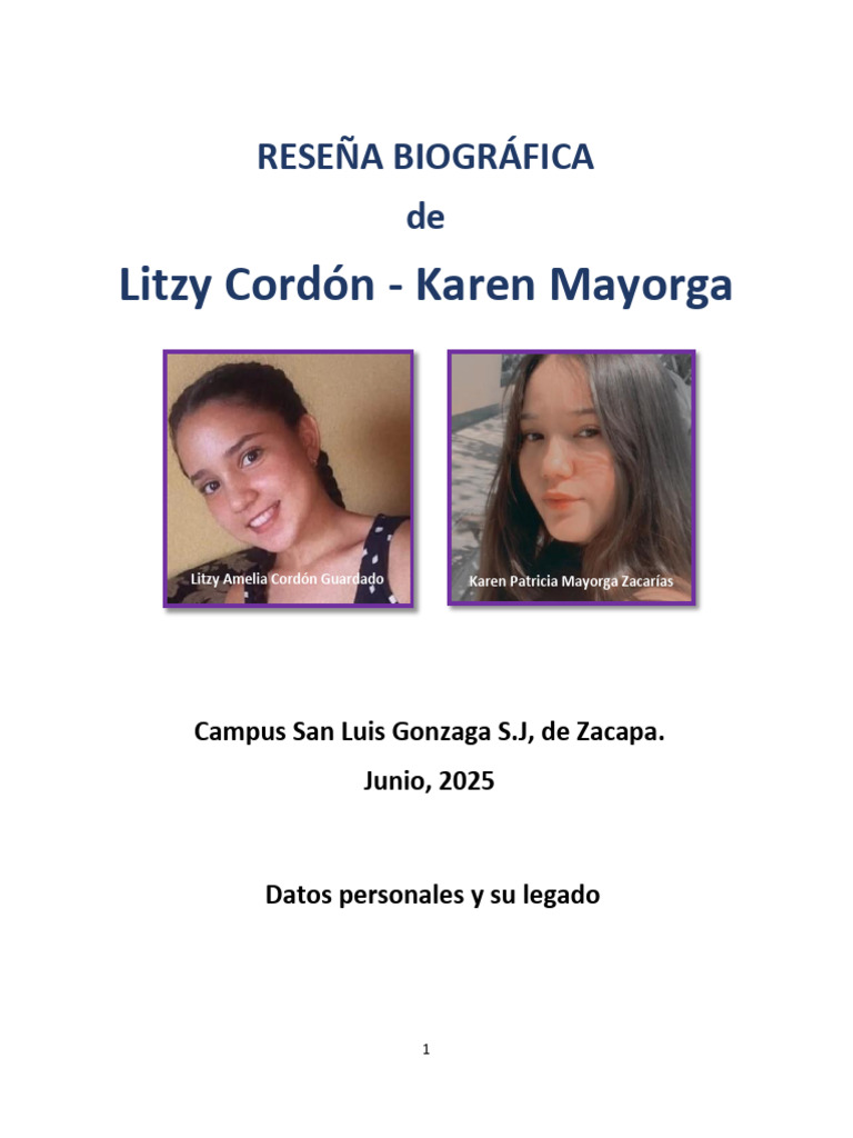 Memoria de Litzy Cordón y Karen Mayorga | PDF