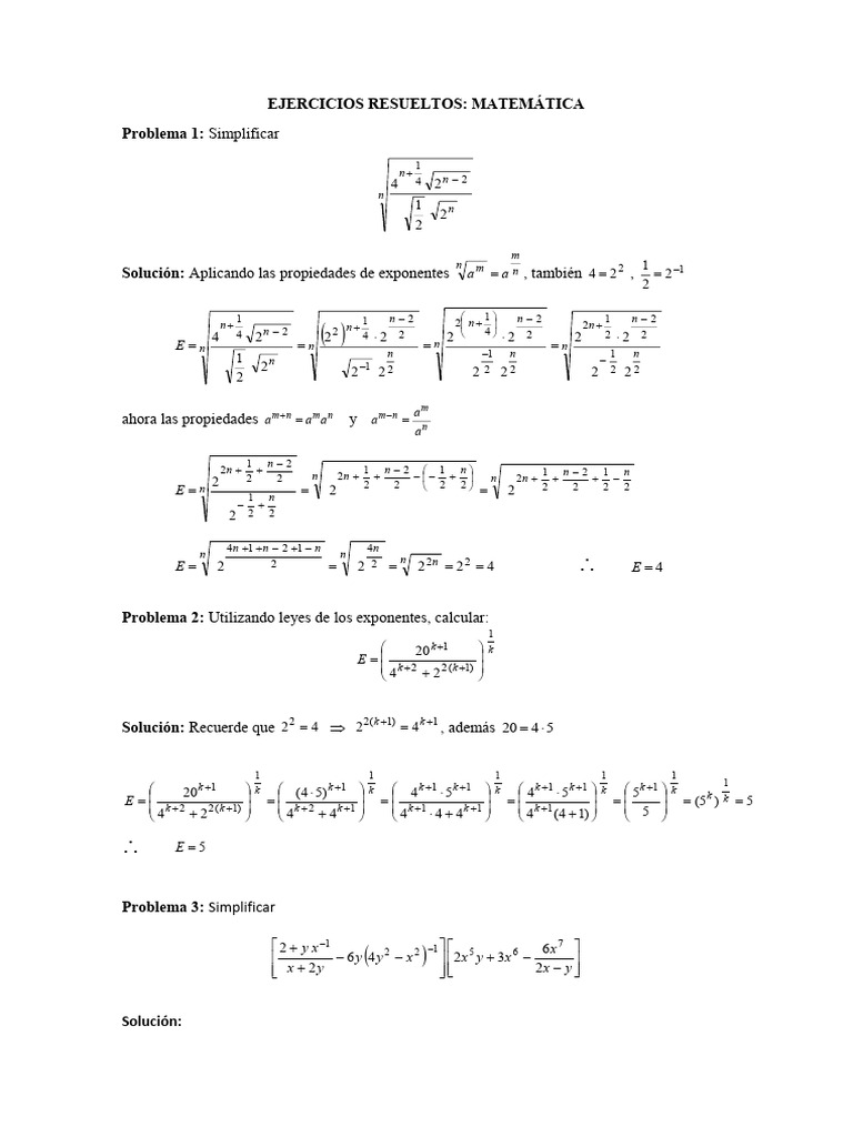 Ejercicios Mat Psa | PDF | Ecuaciones | Conceptos matemáticos