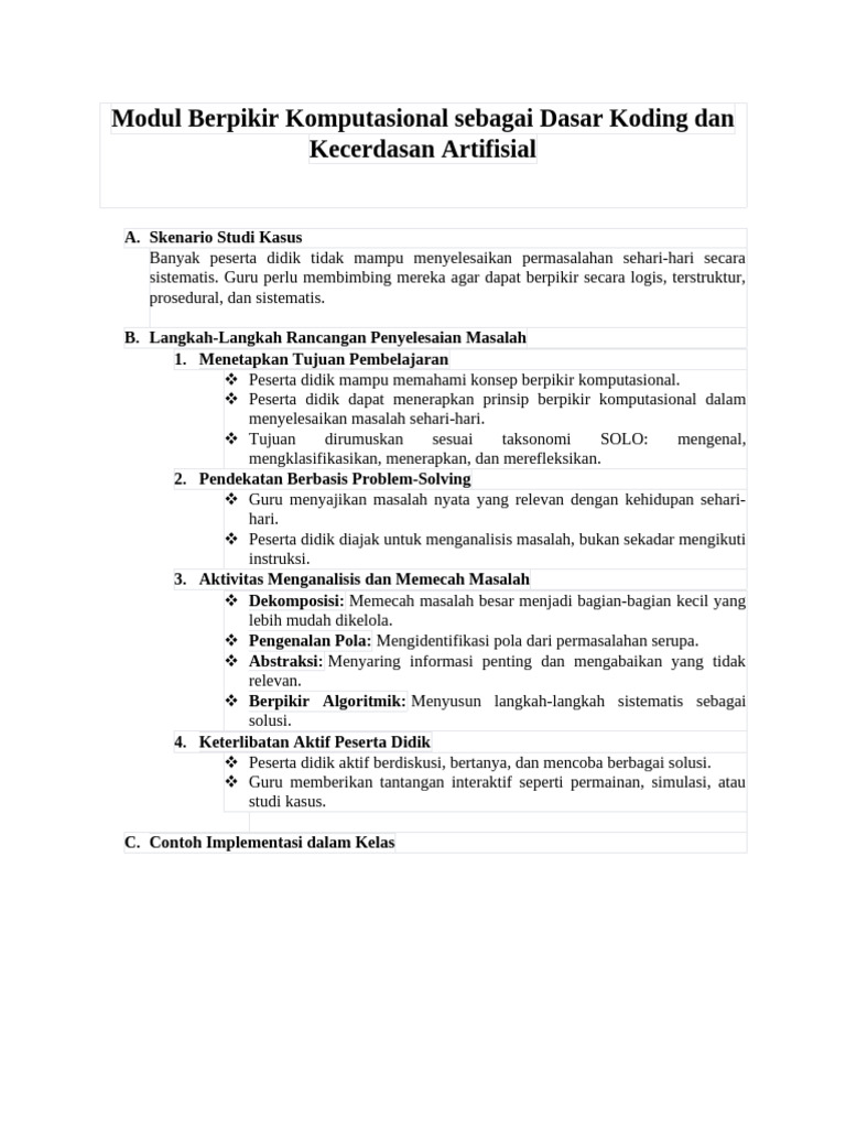 Tugas Membuat Rancanagan Penyelesaian Masalah (LK 2.1) | PDF