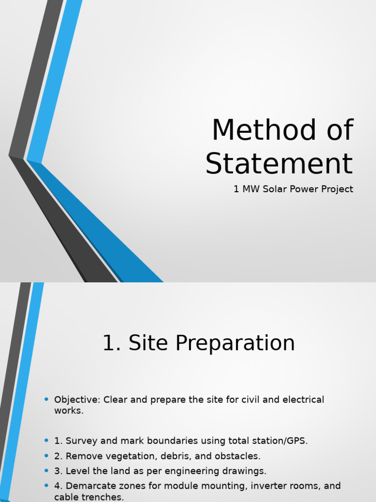 Solar Panel Installation Method Statement | PDF | Solar Panel | Power ...