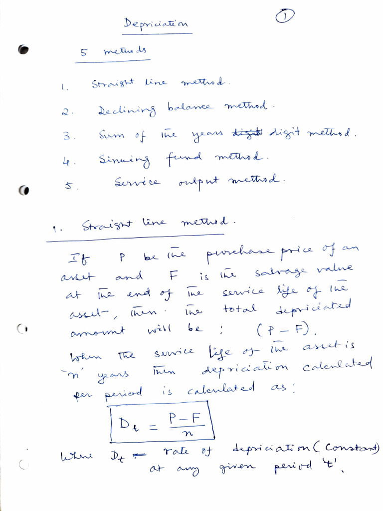 Depreciation - Straightline Method | PDF