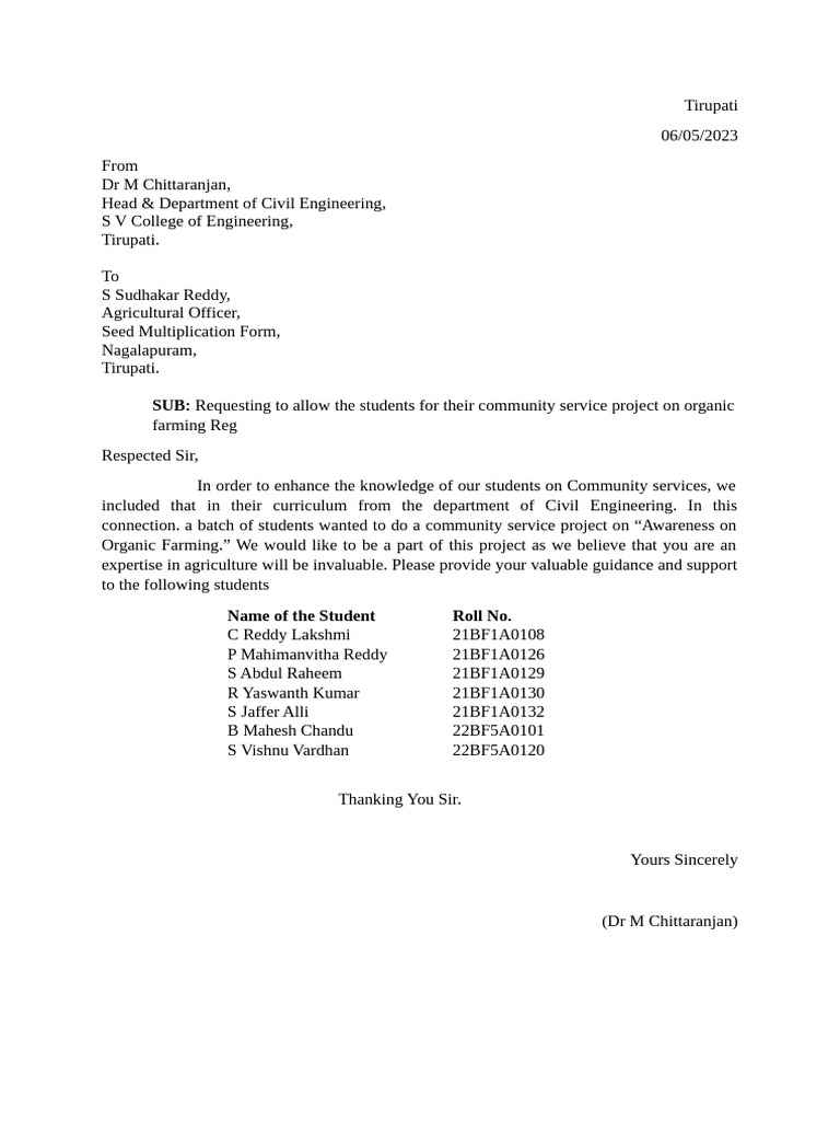 Requesting Letter | PDF