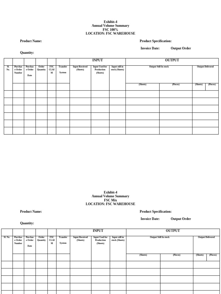 Annual Volume Summary FORMAT | PDF | Business Documents | Business