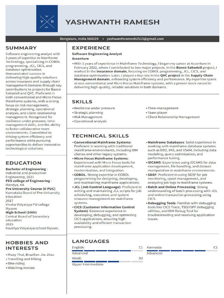 Yashwanth Ramesh - CV | PDF