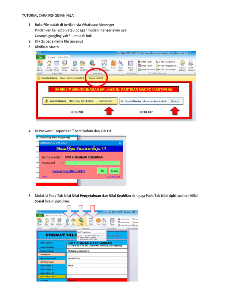 Tutorial Cara Pengisian Nilai | PDF