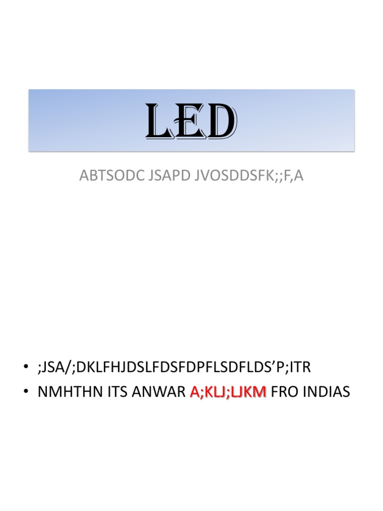 LED Technology Overview and Applications | PDF