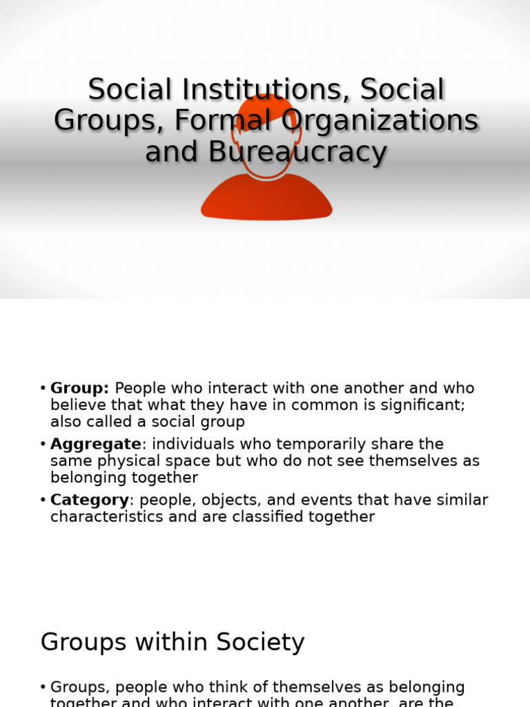 Social Institutions, Social Groups, Formal Organizations | PDF ...