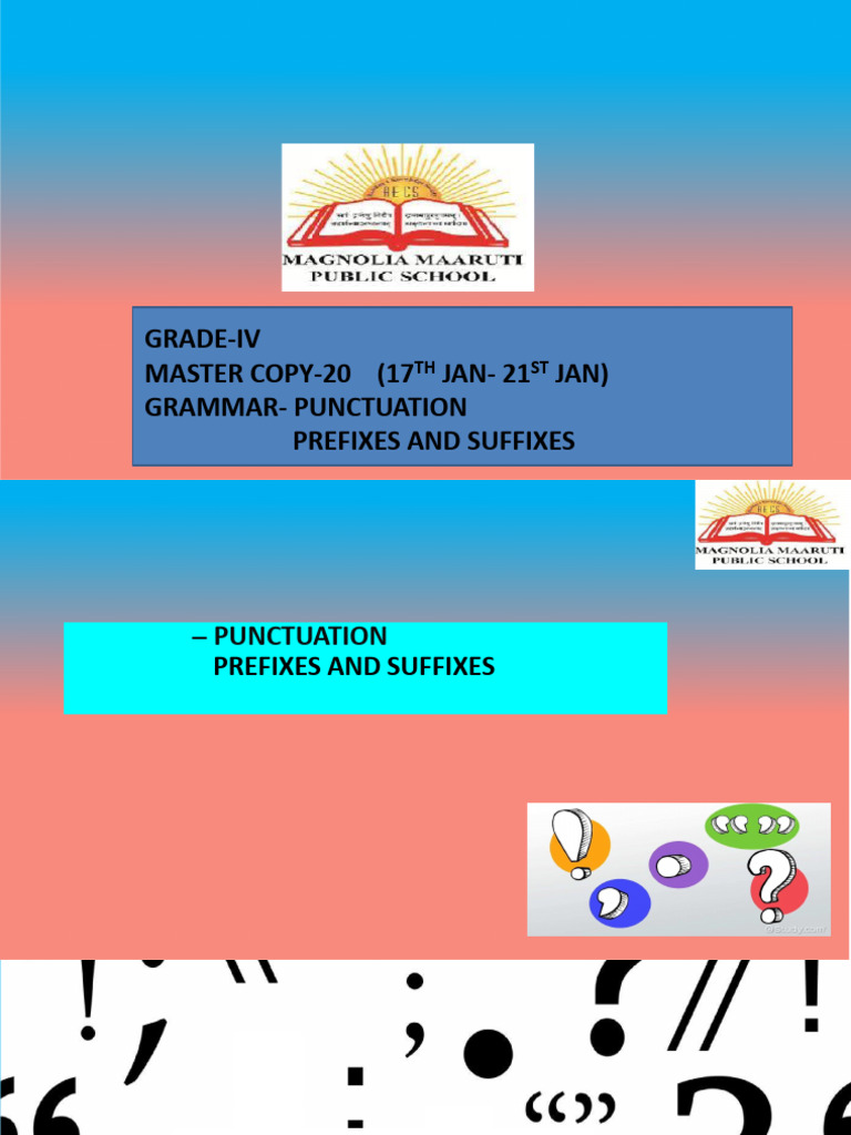 ENGLISH-MC-20-Punctuation, Prefixes and Suffixes (Jan 17 To 21) | PDF ...