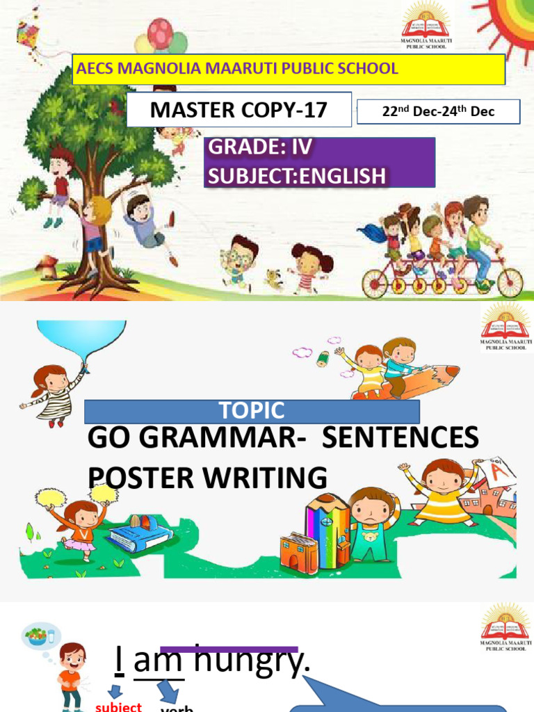 ENGLISH-MC-17 GR-SENTENCES-POSTER WRITING (Dec 22 To 24) | PDF ...
