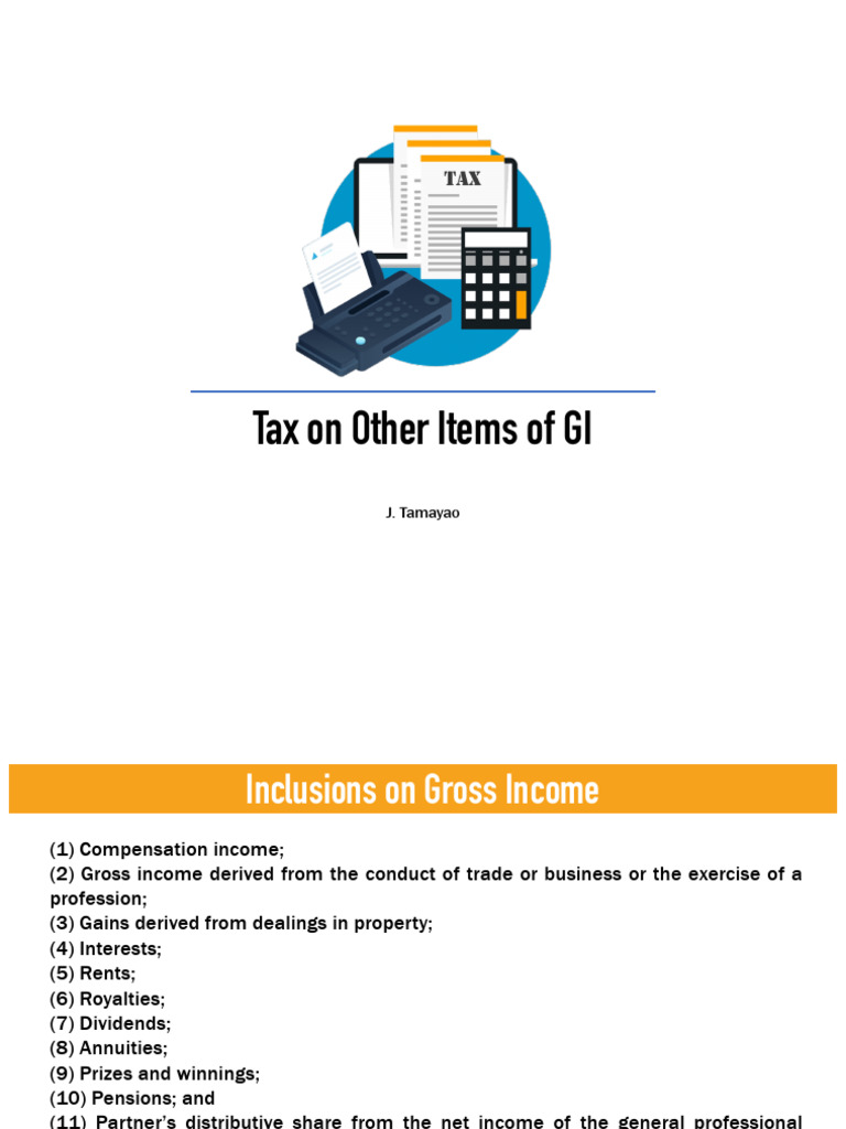 Taxation of Gross Income Items | PDF | Taxes | Income