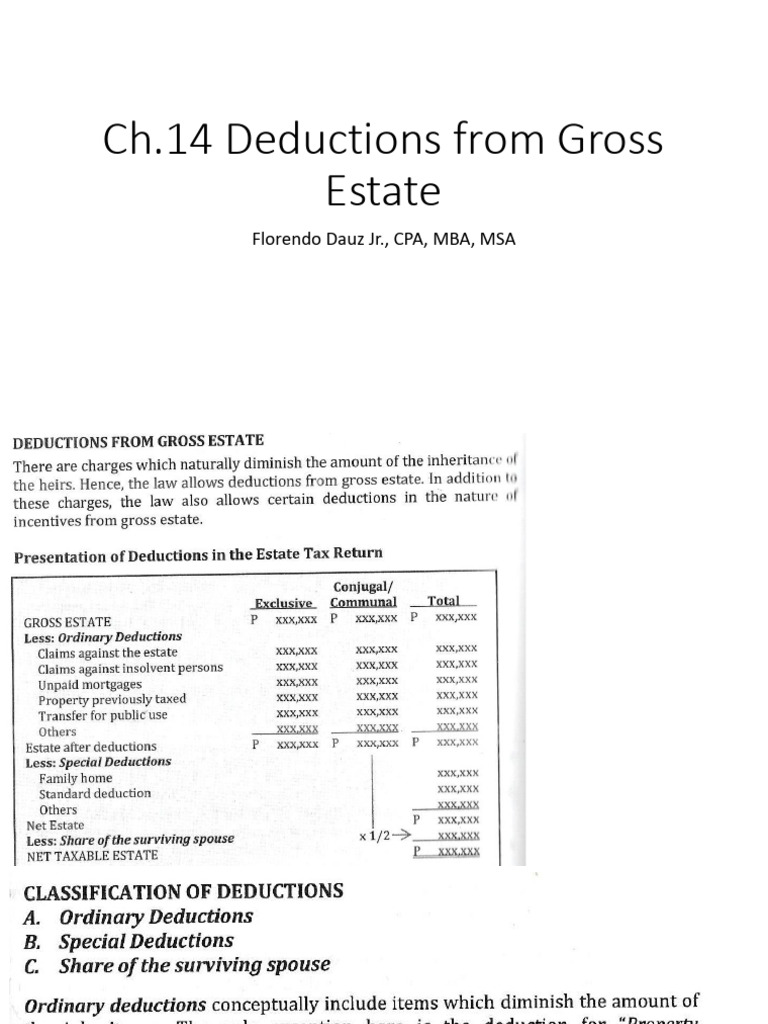 Ch14 Deduction From Gross Estate | PDF