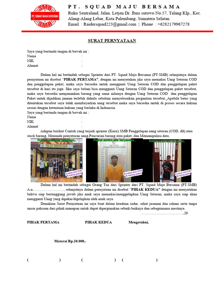 Surat Pernyataan SMB | PDF