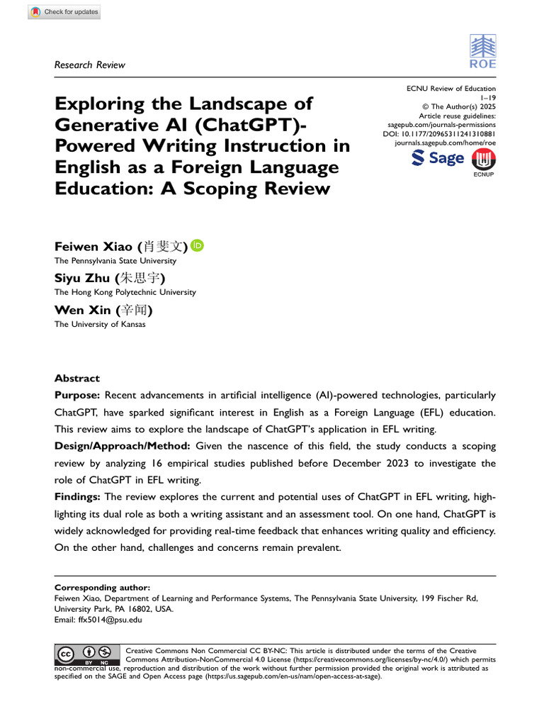 2025.scoping Review - Xiao Et Al Exploring The Landscape of Generative Ai (Chatgpt) Powered ...