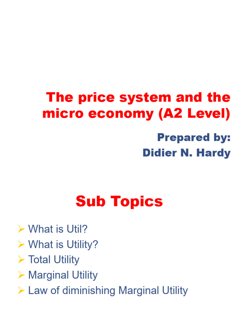 Understanding the Price System in Microeconomics | PDF | Utility | Cost ...