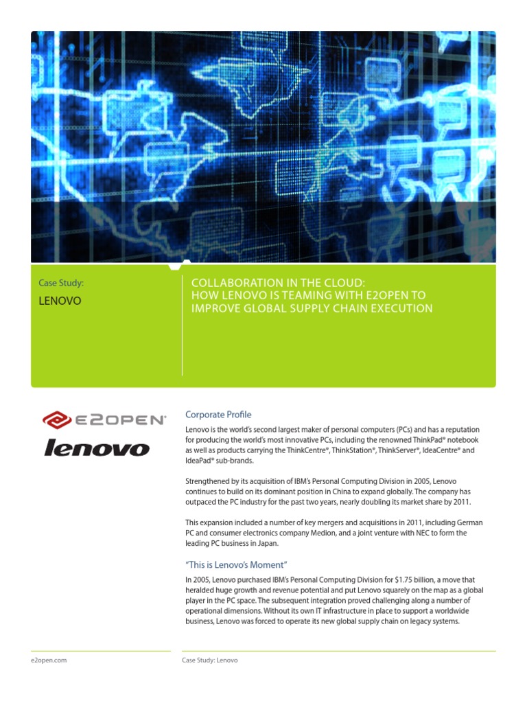 E2 Case Study Lenovo | PDF | Lenovo | Cloud Computing