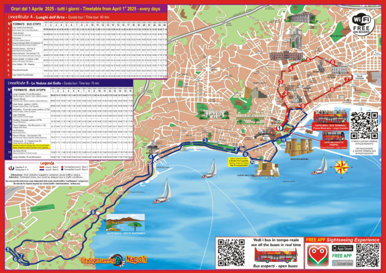City Sightseeing Naples Summer Map and Timetable | PDF
