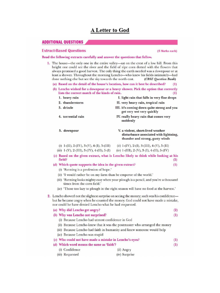 A Letter To God | PDF