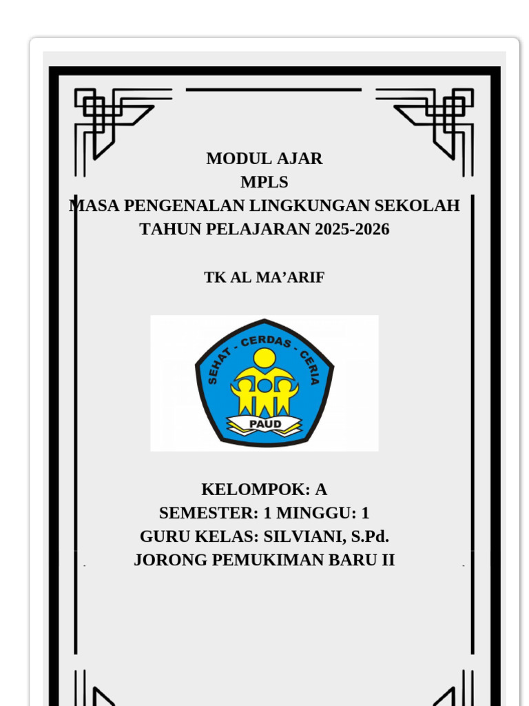 Modul Ajar MPLS TK A 2025/2026 | PDF