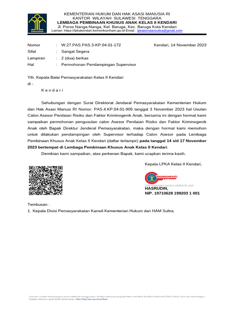 Surat Permohonan Pendampingan Supervisor | PDF