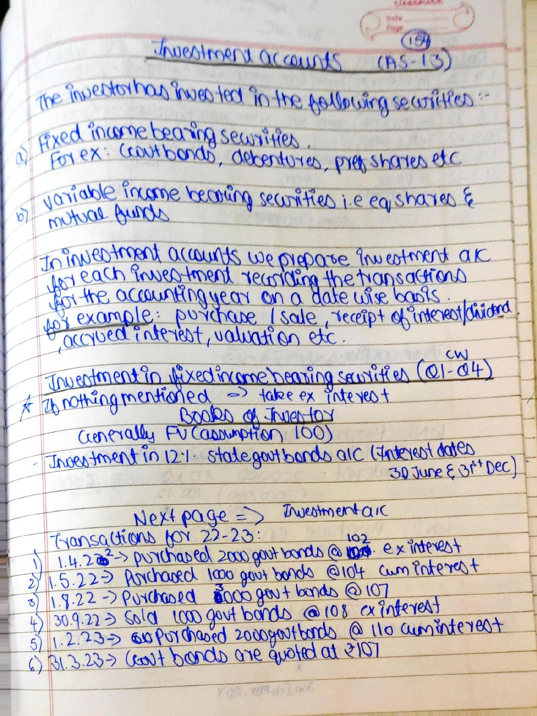 Investment Accounting Notes | PDF