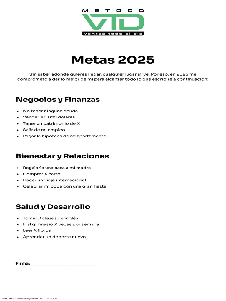 Metas 2025 | PDF