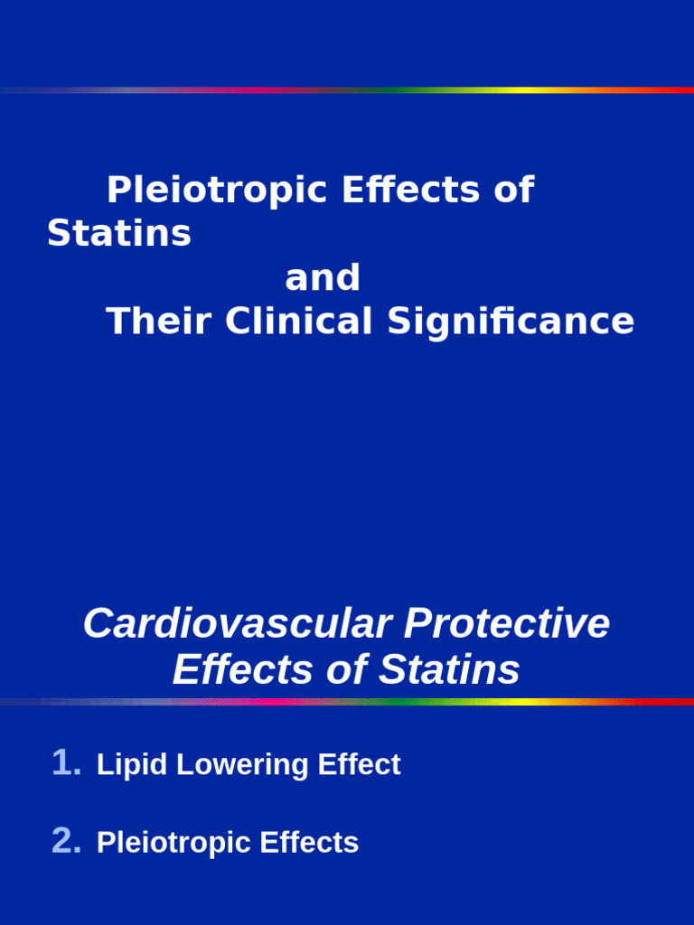 Pleiotropic Effect of Statin | PDF | Statin | Atherosclerosis