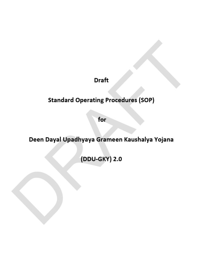 Draft - SOP of DDU-GKY 2.0 Guidelines Copy-1 | PDF
