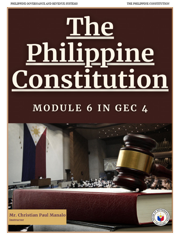 Week 1 Module Lesson 1 The Philippine Constitution | PDF | Constitution | Corazon Aquino