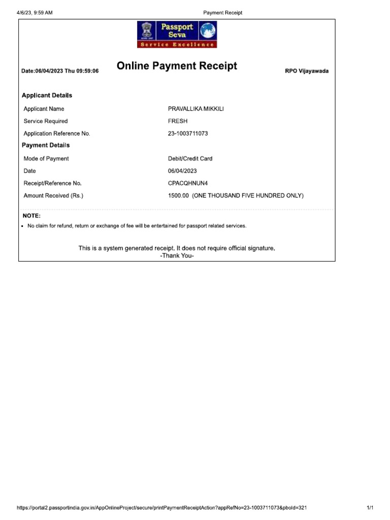 Pravallika Payment | PDF