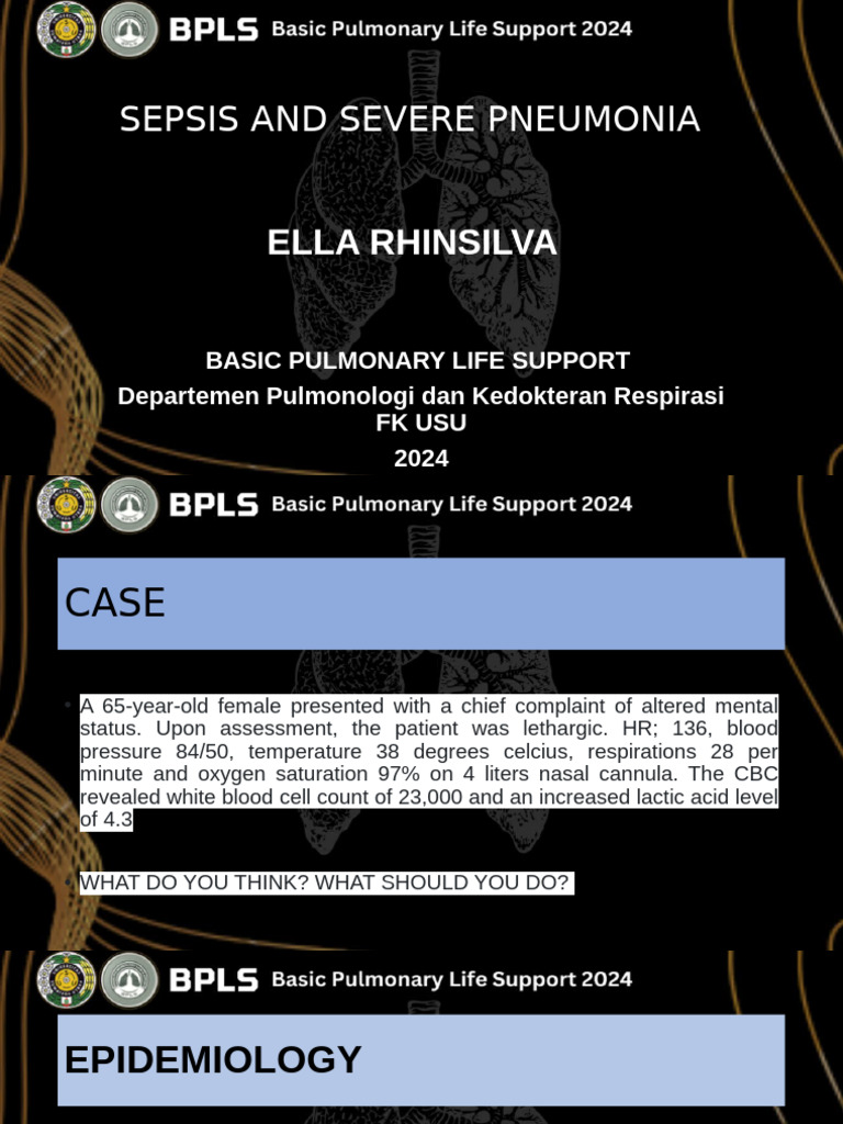 Sepsis and Severe Pneumonia Dr. Ella | PDF | Pneumonia | Methicillin ...