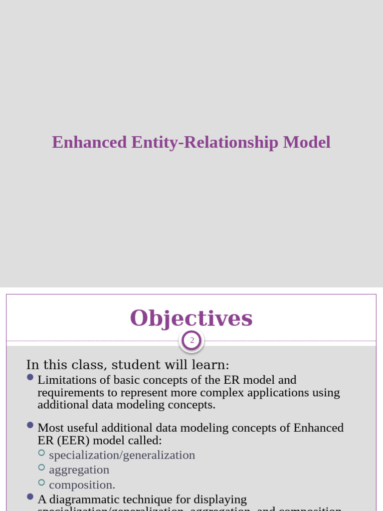 A242 2.1 Enhanced Entity Relationships Model | PDF | Inheritance (Object Oriented Programming ...