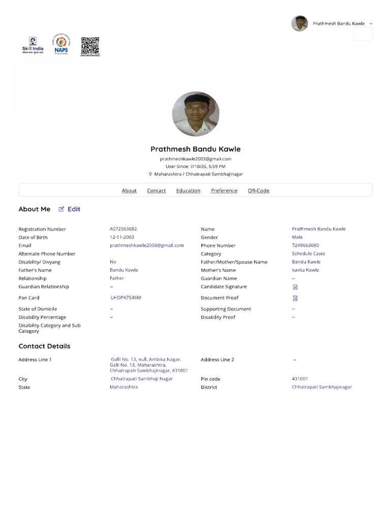Naps Registration | PDF