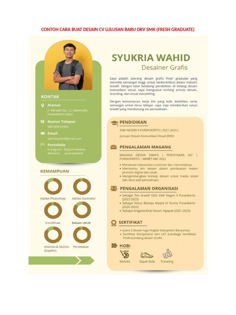 Contoh CV Lulusan Baru DKV SMK | PDF
