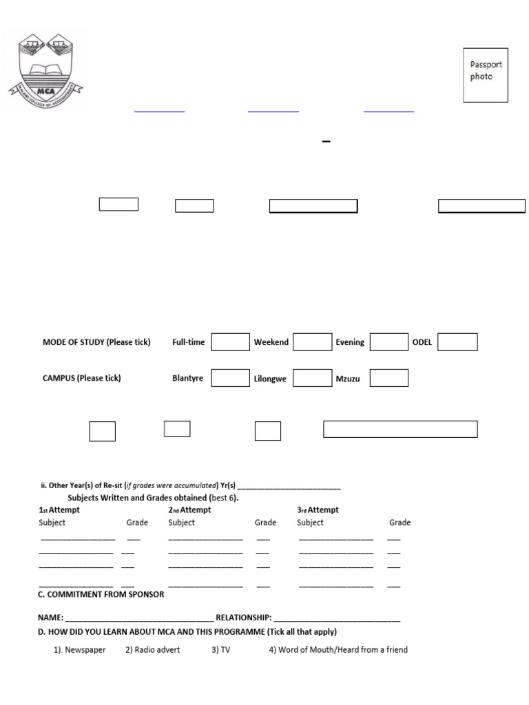 MCA 2025-2026 Application Form Guide | PDF | Qualifications ...