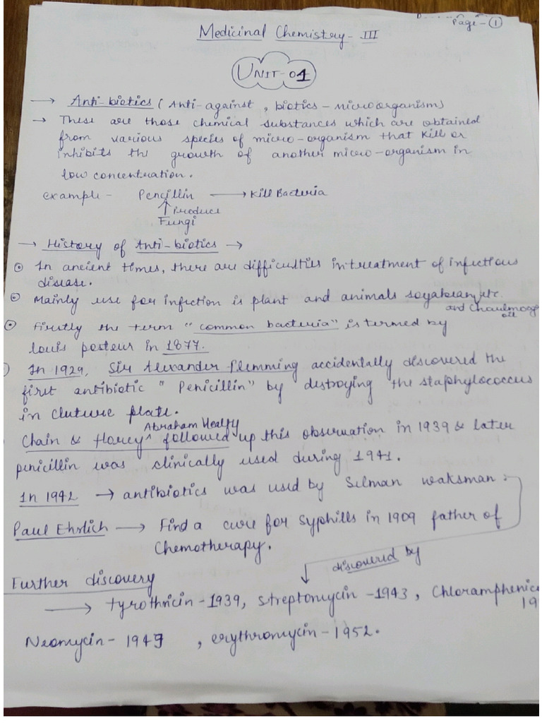 Med Chem - III Unit 1 | PDF