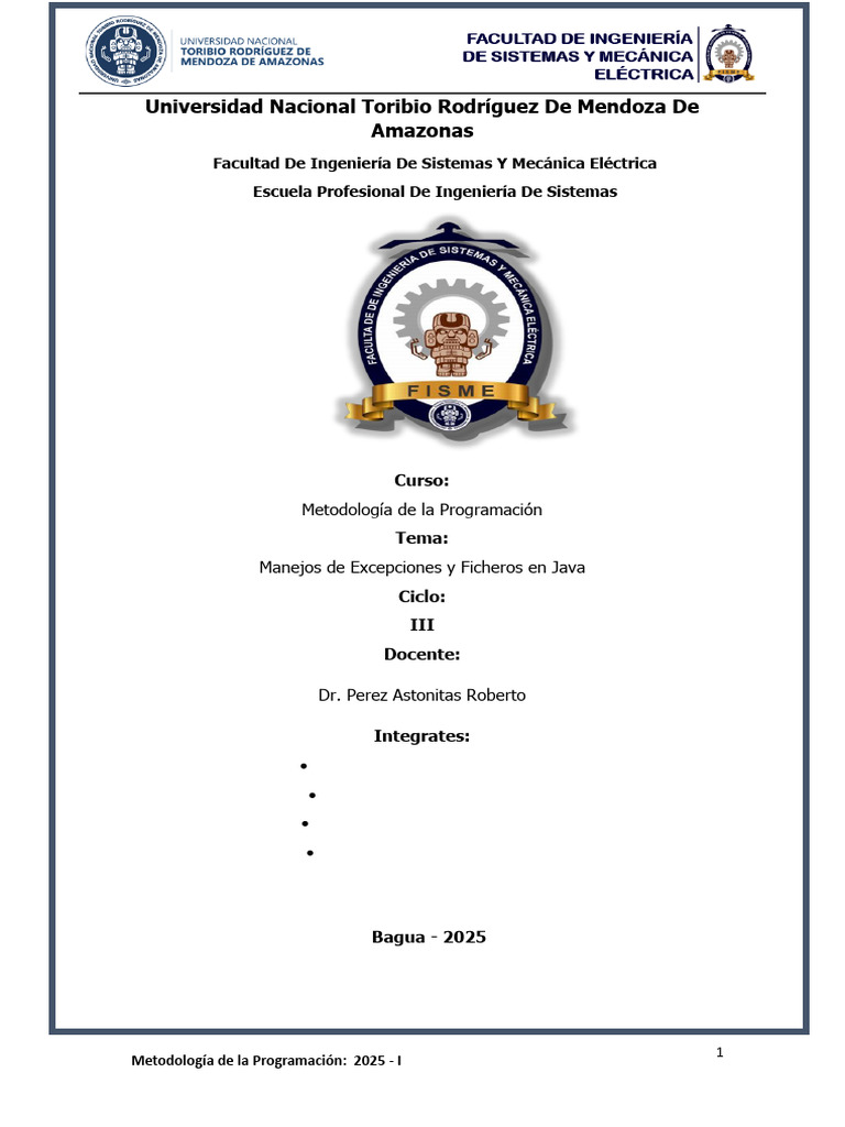 Manejos de Excepciones y Ficheros en Java | PDF | Archivo de computadora | Java (lenguaje de ...