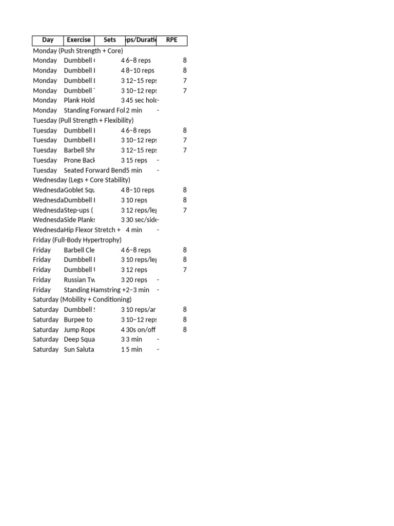 2 Month Workout Plan Vegan Fatloss Musclegain | PDF