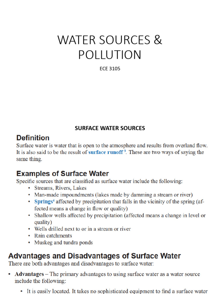 Water Sources & Pollution | PDF | Water Pollution | Pollution