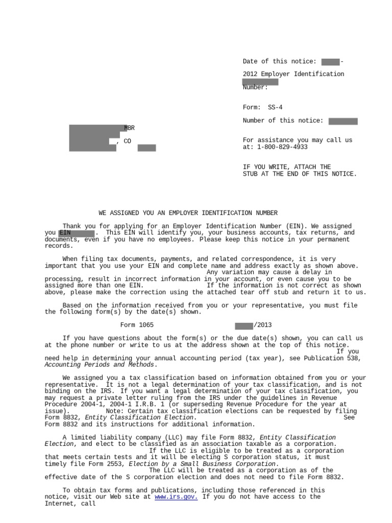 Ein Verification Letter 01 | PDF | Limited Liability Company ...