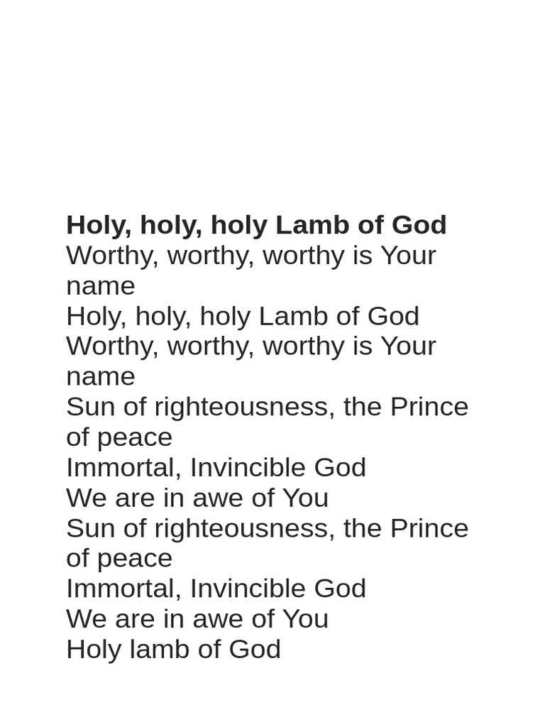 Holy Lamb of God | PDF