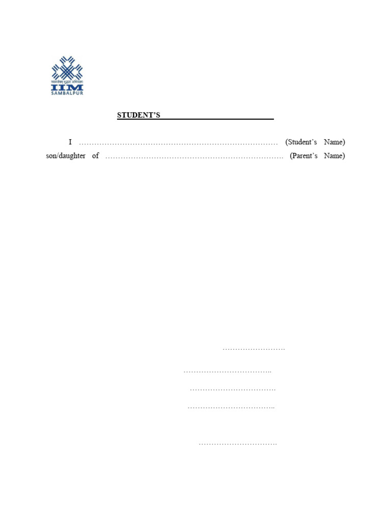 Annexure-IV Declaration Certificate Mba 2024-26 | PDF