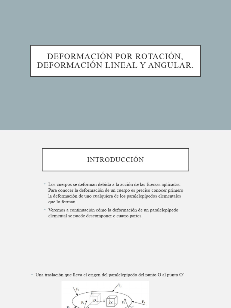 Deformacion Por Rotacion Deformacion Lineal y Angular | PDF